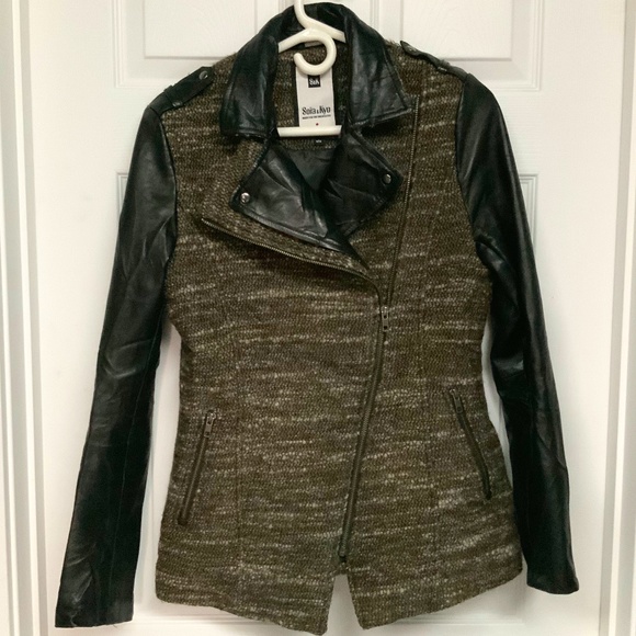 Soia & Kyo | Jackets & Coats | Tweed Wool And Leather Jacket By Soia ...